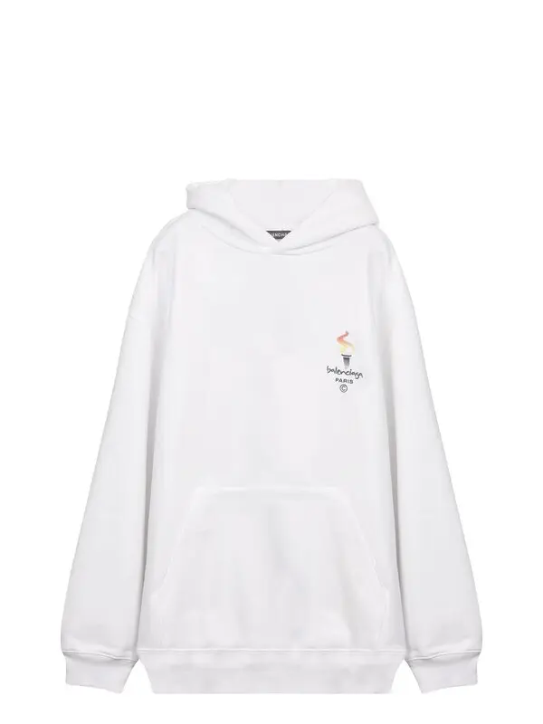 Balenciaga Paris Olympics Embroidery Hoodie - White