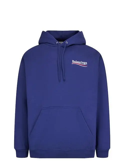 Balenciaga Political Campaign Medium Fit Hoodie - Blue
