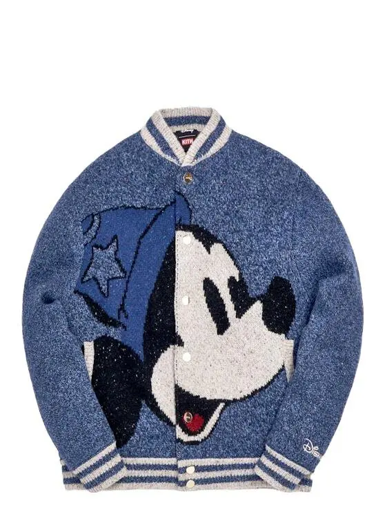 Kith X Disney Varsity Jacket - Navy Blue