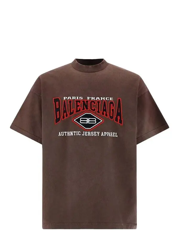 Balenciaga Logo Print T-shirt - Brown