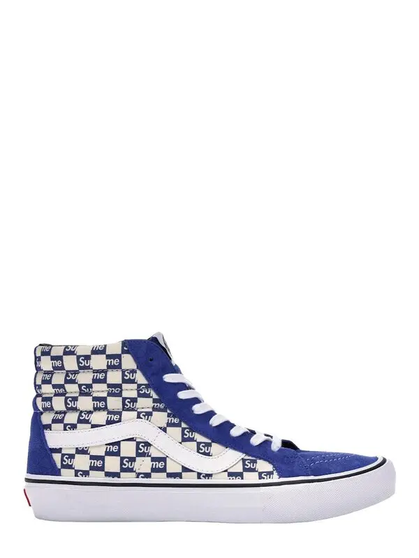 VANS Sk8-hi Supreme Checkerboard Sneakers - Blue/white