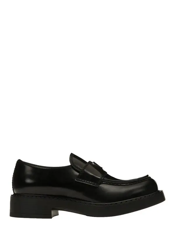 Prada 35mm Loafer Brushed Leather - Black/silver