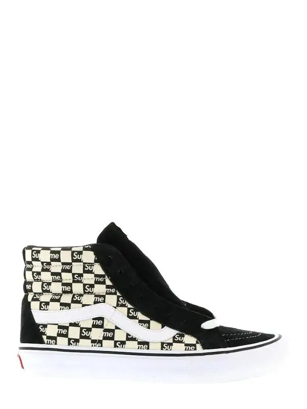 VANS Sk8-hi Supreme Checker Logo Sneakers - Black/white