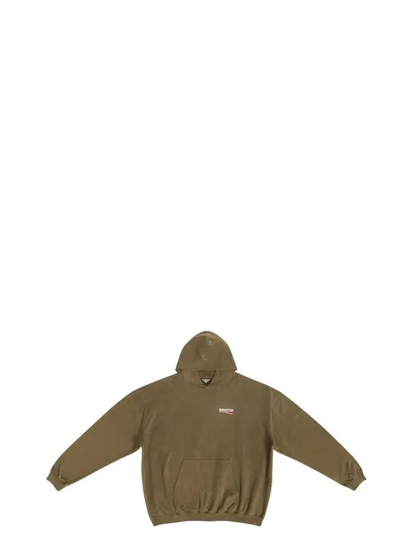 Balenciaga Political Campaign Large Fit Hoodie - Kaki