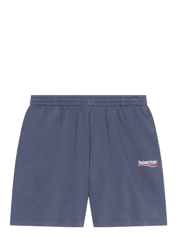 Balenciaga Political Campaign Large Fit Sweat Shorts - Dark Grey/white