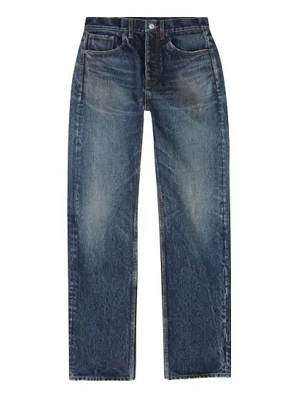 Balenciaga Relaxed Selvedge Heavy Denim Jeans - Navy Blue