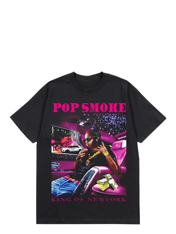 POP SMOKE X Vlone King Of Ny T-shirt - Black