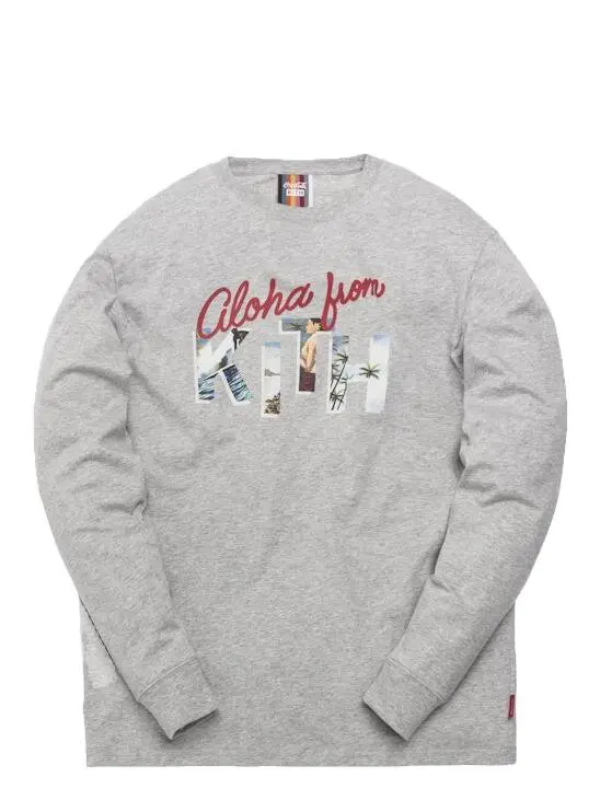 Kith X Cocacola Aloha Long Sleeve Tee Shirt - Heather Grey