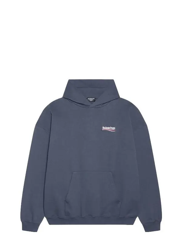 Balenciaga Political Campaign Large Fit Hoodie - Dark Grey/white