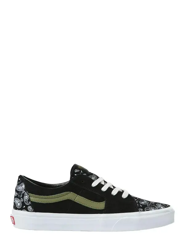 VANS Sk8-low Paisley Suede Sneakers - Black/white/green