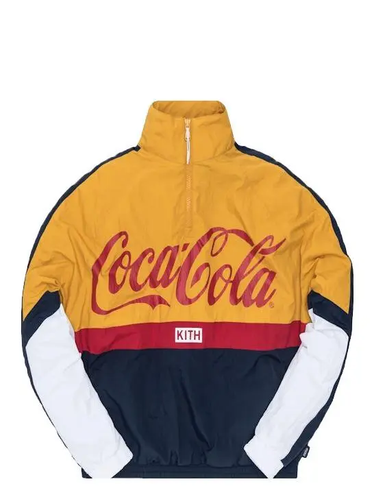 Kith X Coca-cola Quarter Zip Windbreaker - Navy Blue