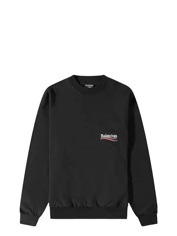 Balenciaga Political Campaign Crewneck Sweatshirt - Black/white/red