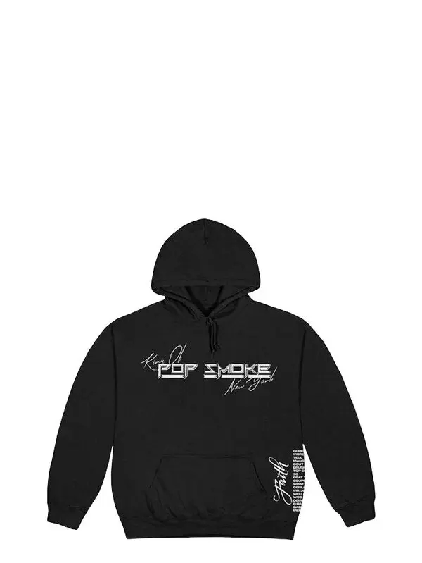 POP SMOKE X Vlone Faith King Of New York Hoodie - Black