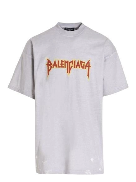 Balenciaga Metal Vintage Oversized Tshirtin - Grey