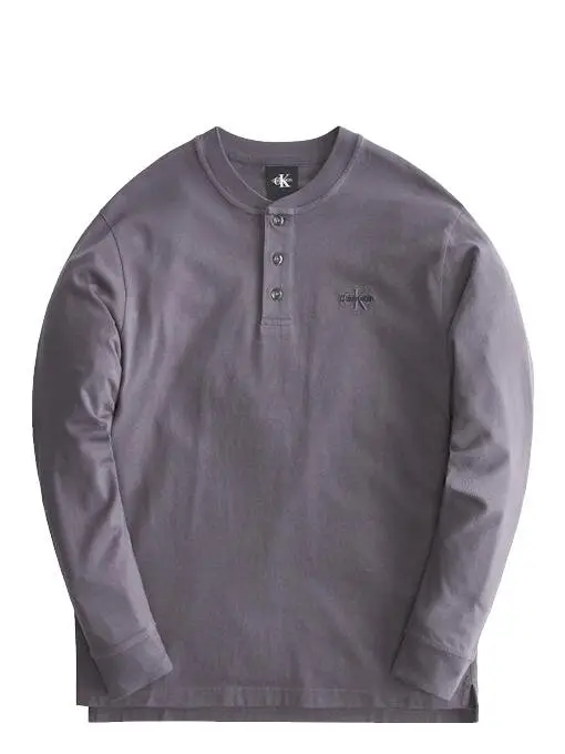 Kith X Calvin Klein Long Sleeve Huntington Tee Shirt - Battleship