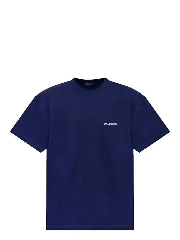 Balenciaga Logo Medium Fit T-shirt - Marine Blue