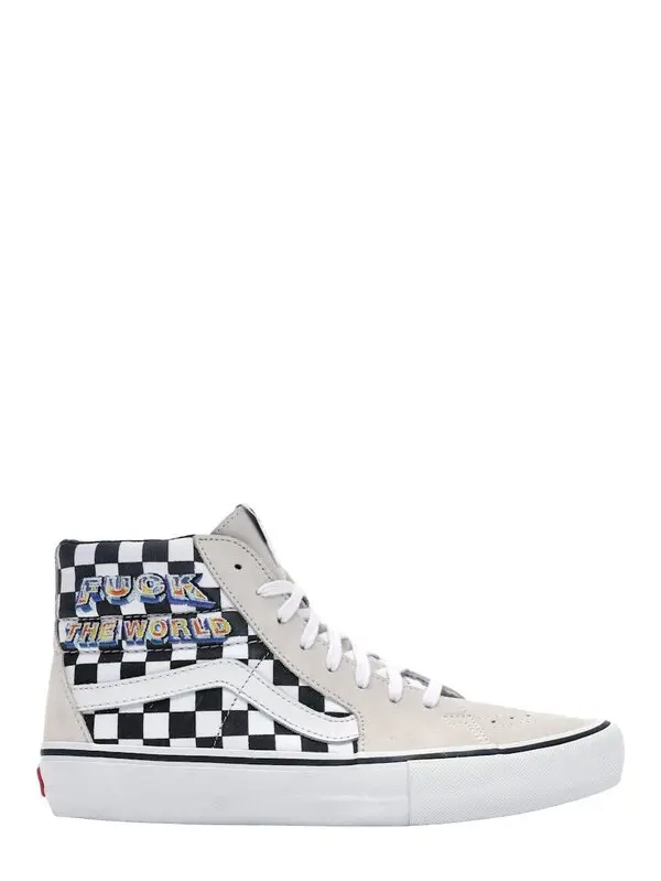 VANS Sk8-hi High Top Sneakers - True White/checkerboard