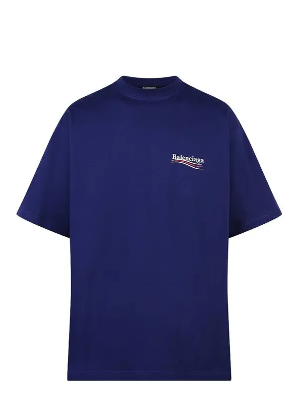 Balenciaga Political Campaign Oversized Tshirtin - Dark Blue