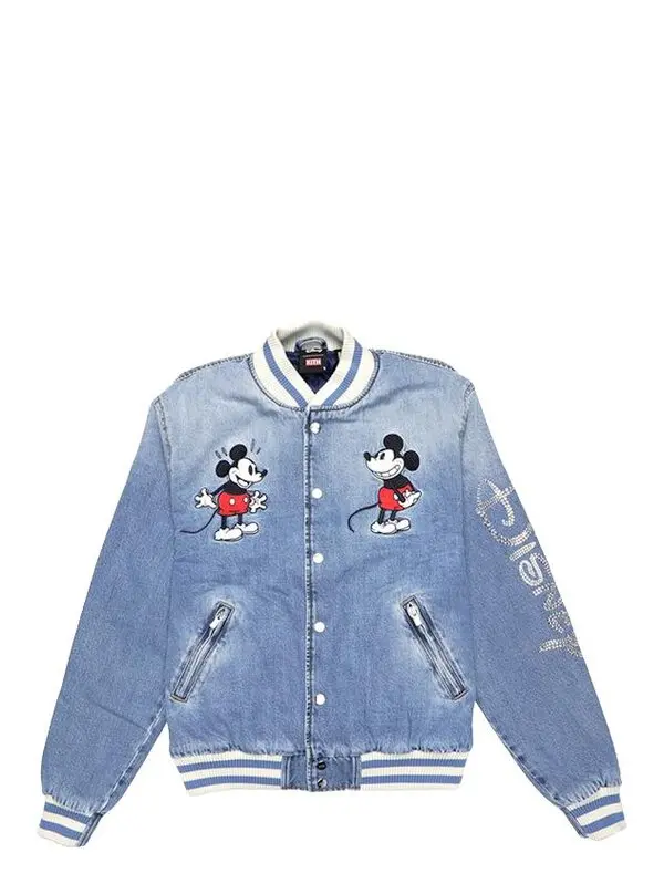 Kith X Disney Denim Varsity Jacket - Indigo