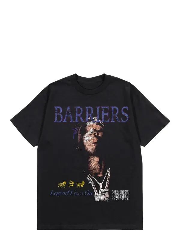 POP SMOKE Barriers Legend Lives On T-shirt - Black