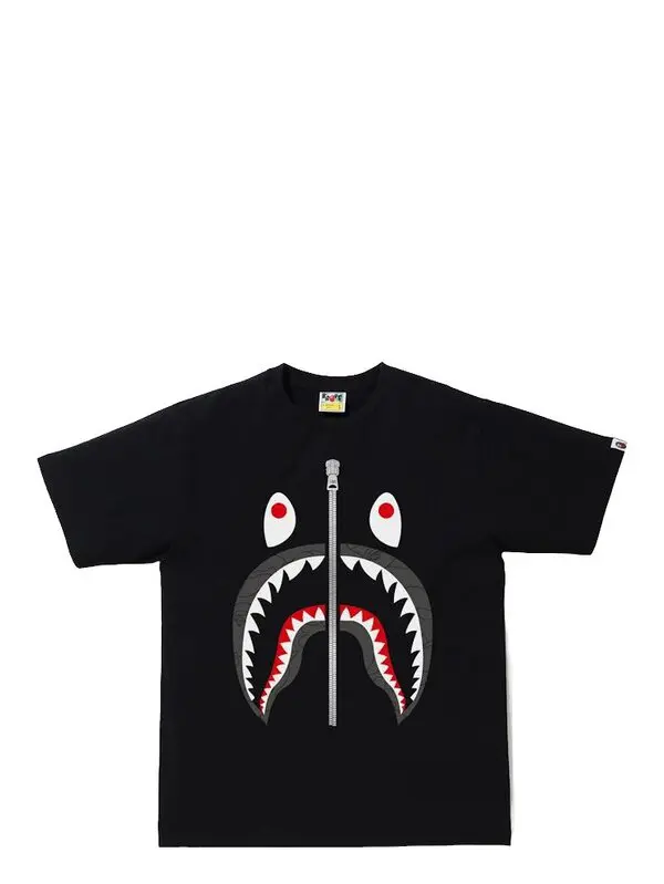 A BATHING APE Line 1st Camo Shark Tee Shirt - Black