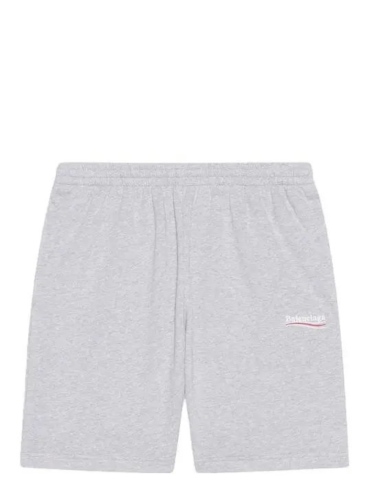 Balenciaga Political Campaign Sweat Shorts - Grey/white/red