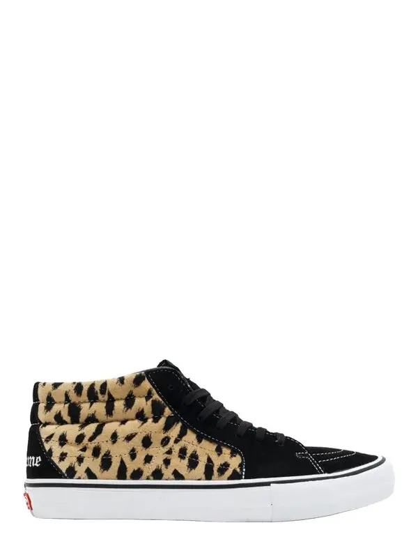 VANS Sk8-mid Supreme Velvet Leopard Sneakers - Black