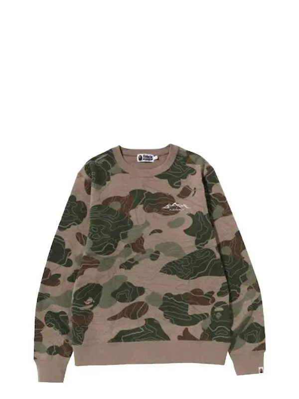 A BATHING APE Camo Crewneck Sweatshirt - Beige