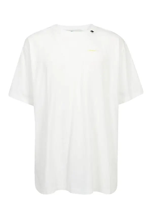 Off-White Off Slim Fit Acrylic Arrows Short Sleeve T-shirt - White/yellow