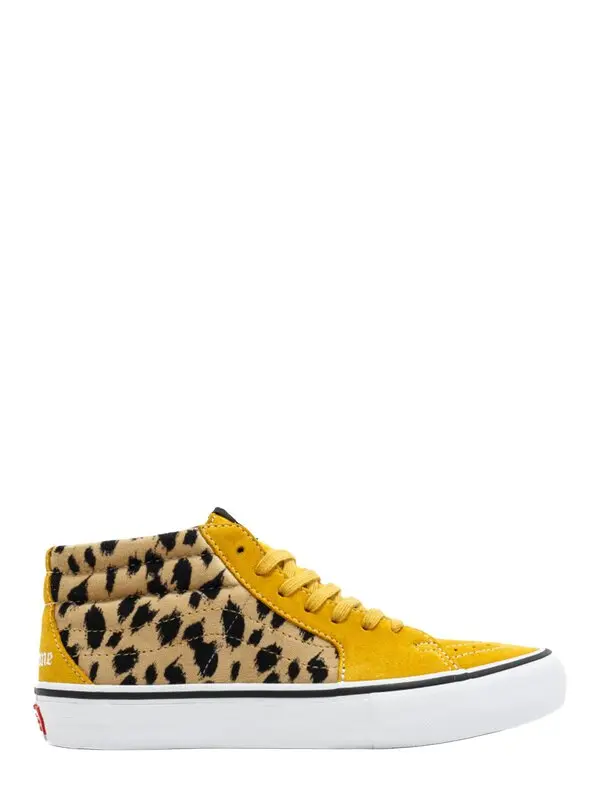VANS Sk8mid Supreme Velvet Leopard Sneakers - Gold