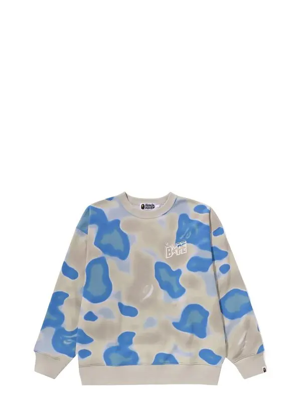 A BATHING APE Liquid Camo Sta Relaxed Fit Crewneck Sweatshirt - Blue