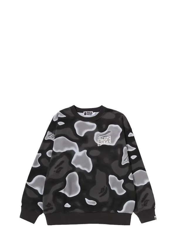 BAPE Liquid Camo Sta Relaxed Fit Crewneck Sweatshirt - Black