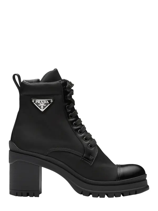 Prada 55mm Laced Nylon Booties - Black