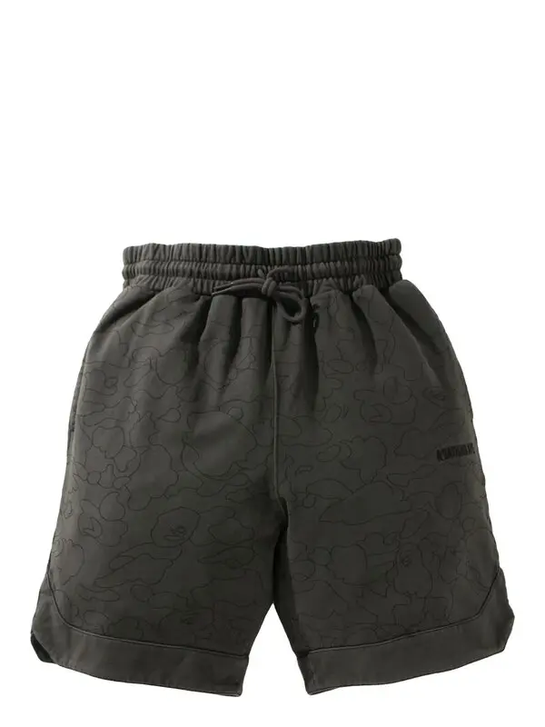 A BATHING APE Line 1st Camo Washed Sweat Wide Fit Basketball Shorts - Black