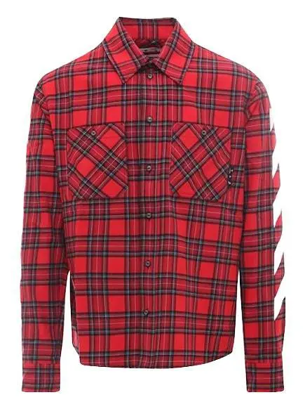Off-White Tartan Diagonal Shirt - Red