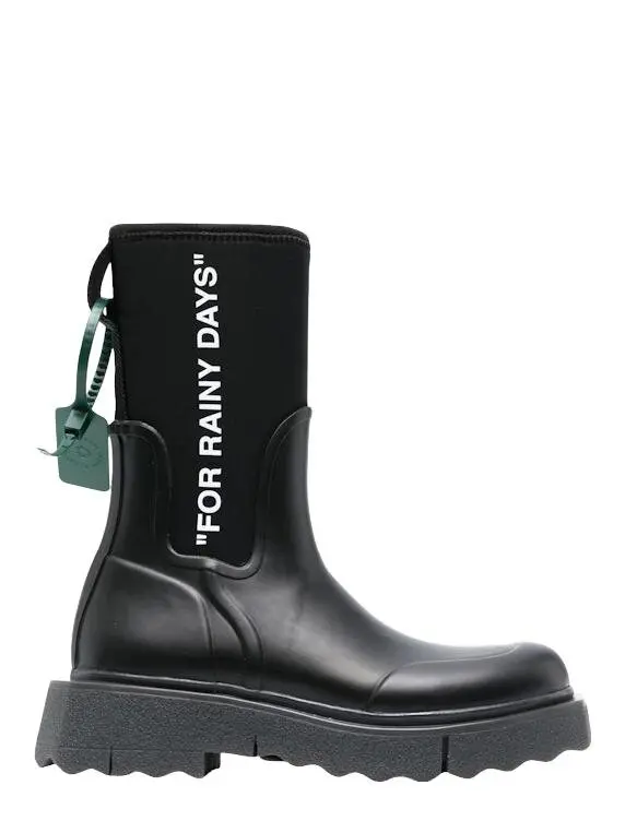 Off-White Sponge Rubber Rainboot - Black/white