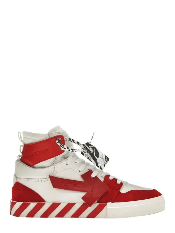 Off-White Vulcanized Hi-top Sneakers - White/red
