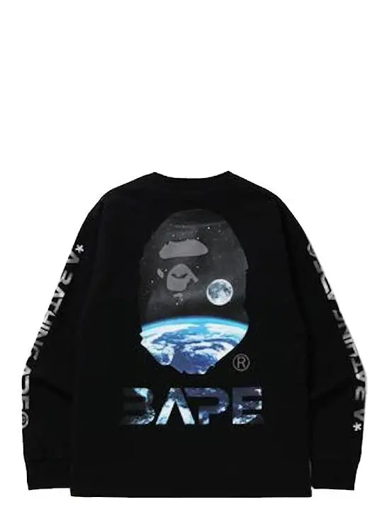 A BATHING APE Mid Autumn Festival Long Sleeve Tee Shirt - Black