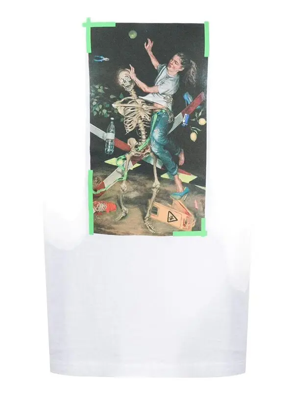 Off-White Slim Fit Pascal For Ever Painting T-shirt - White Green