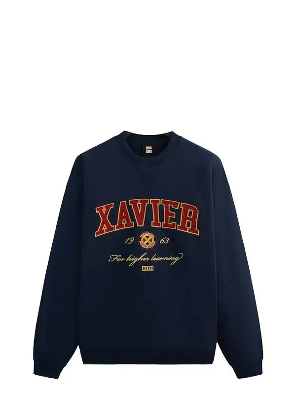 Kith X Marvel Xmen Xavier Institute Varsity Crewneck Sweatshirt - Nocturnal Ph