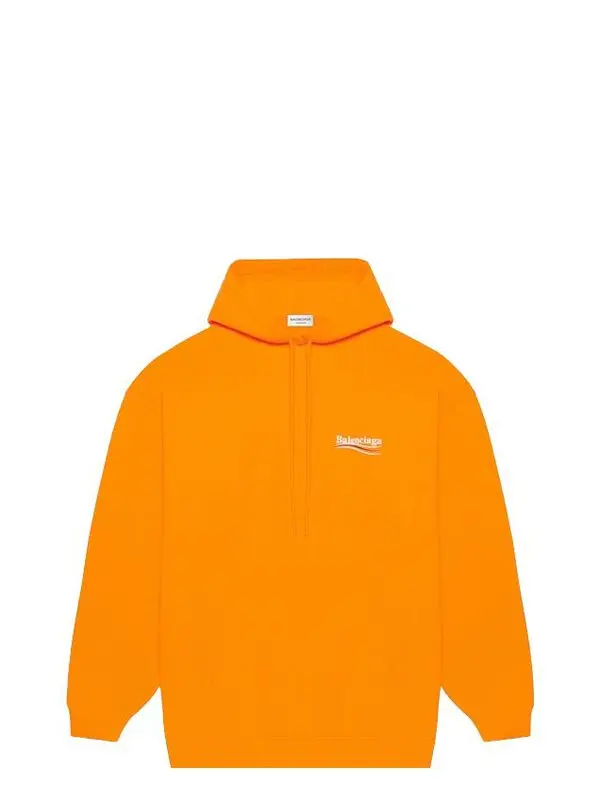 Balenciaga Political Campaign Medium Fit Hoodie - Fluo Orange