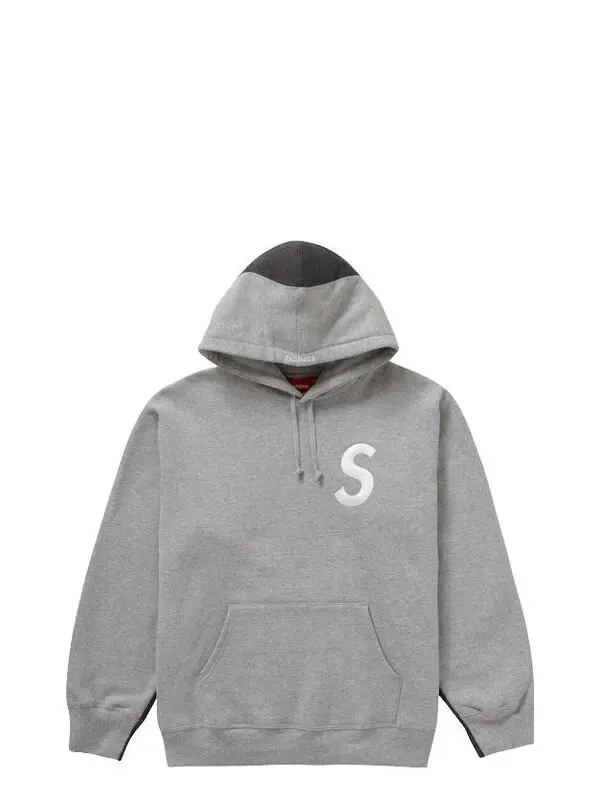 Supreme Logo Split Hooded Sweatshirt - Heather Grey