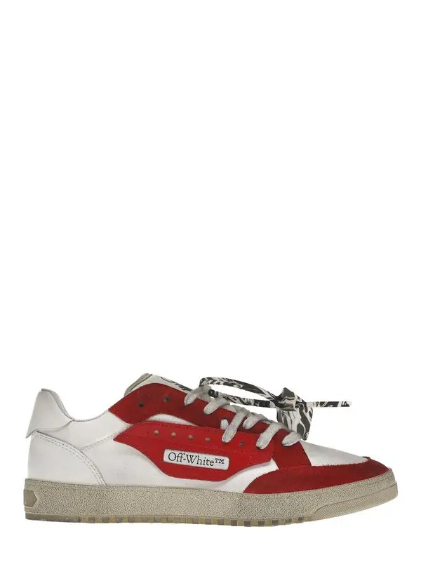 Off-White Vulcanized Low Top Sneakers - White/red