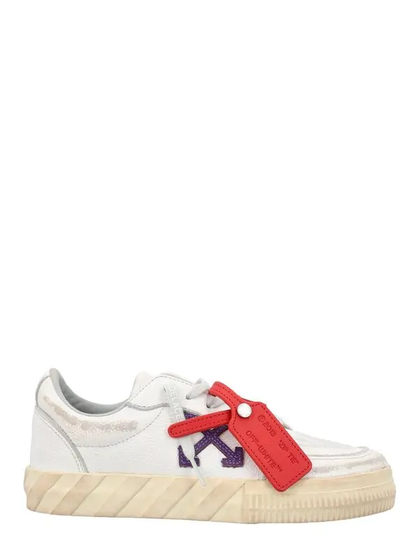 Off-White Vulcanized Low Top Sneakers - White/purple
