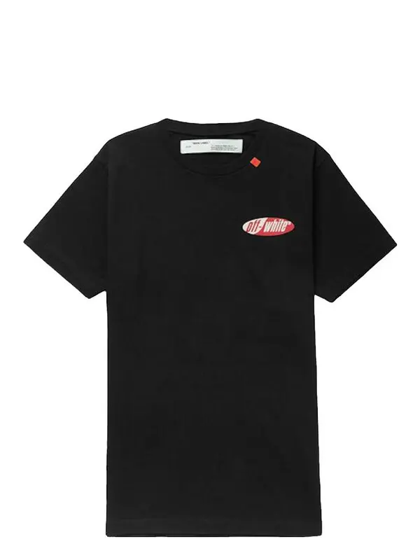 Off-White Off Off Slim Fit Split Logo Print T-shirt - Black/white/red
