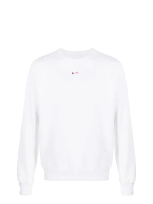 Off-White Slim Fit Crewneck Sweatshirt - White/red