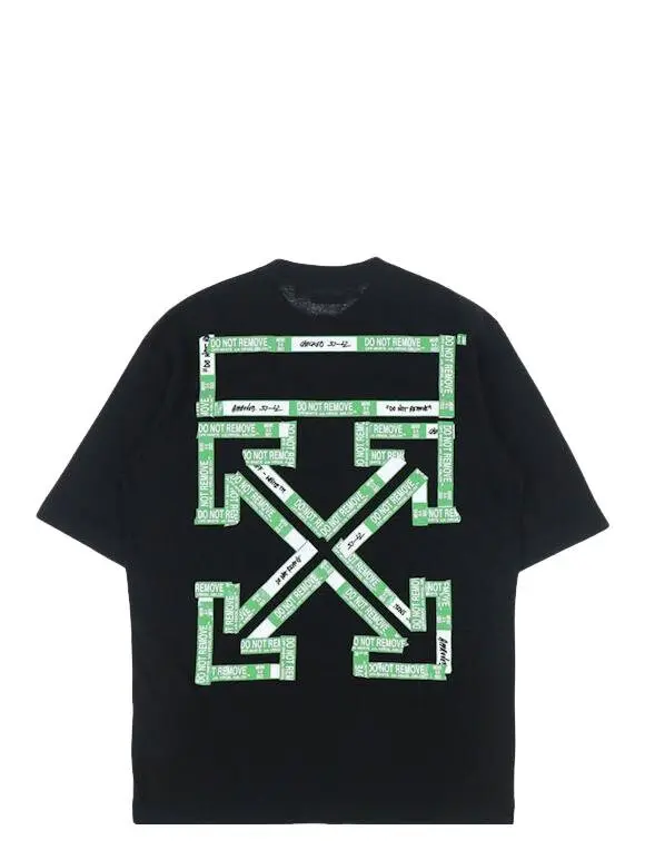 Off-White Tape Arrows Pkt Skate T-shirt - Black/green Fluo