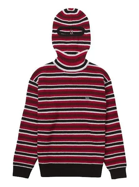Supreme Small Box Balaclava/turtleneck Sweater - Black Stripe