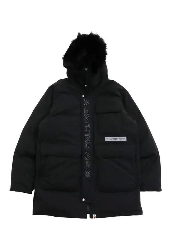 BAPE Loose Fit Long Down Coat - Black