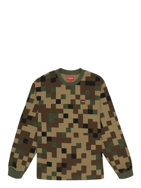 Supreme Small Box Long Sleeve Long Sleeve Tee Shirt - Olive Digi Camo